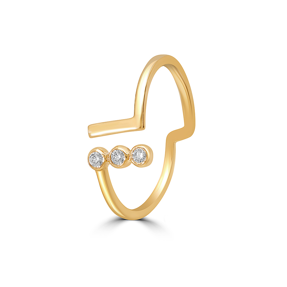 14KT Yellow Gold Summertime Shimmer Adjustable Diamond Ring