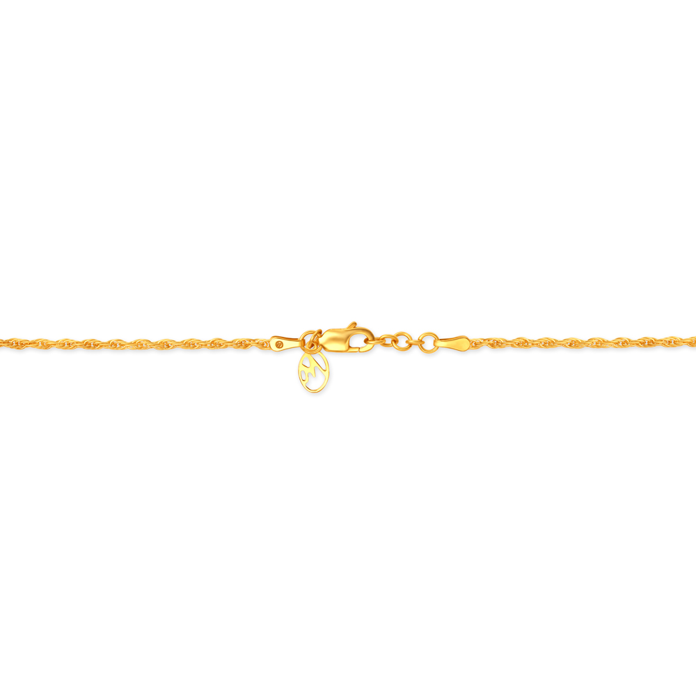 18KT Yellow Artistic Gold Chain With A Delicate Link Pattern