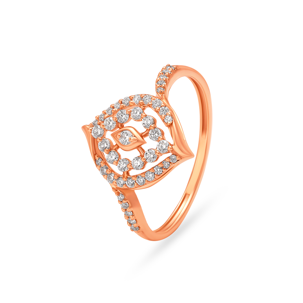Modish Floral Diamond Finger Ring