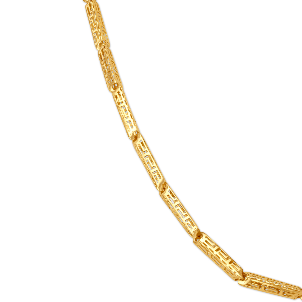 Edgy Hollow Gold Chain For Men