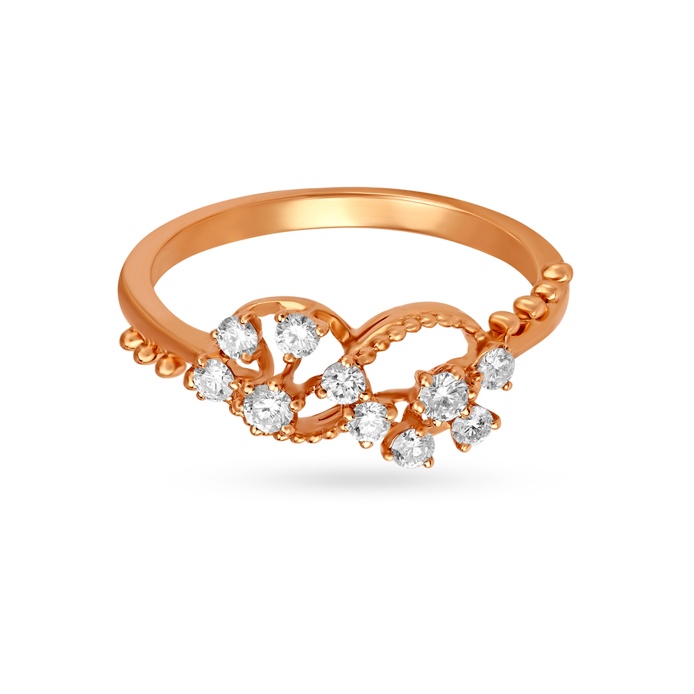 Infinity Floral Diamond Finger Ring