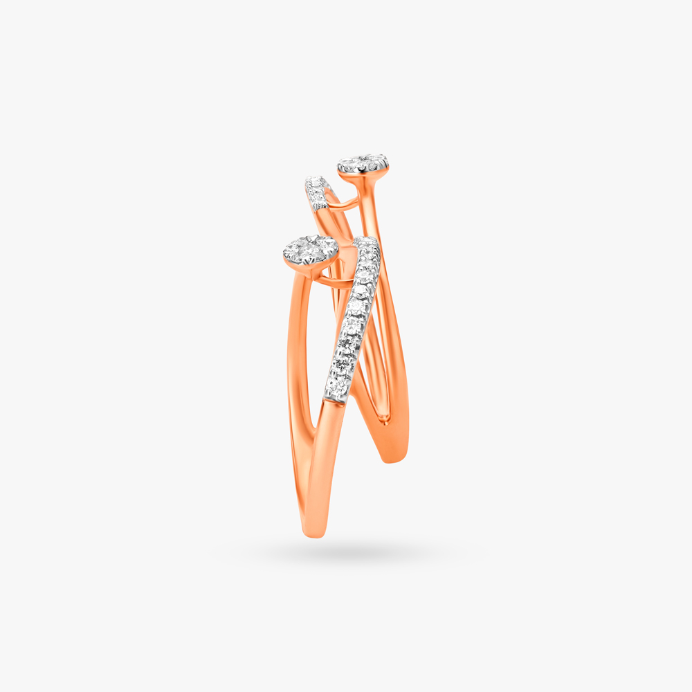 Artistic Two-Finger Diamond Ring