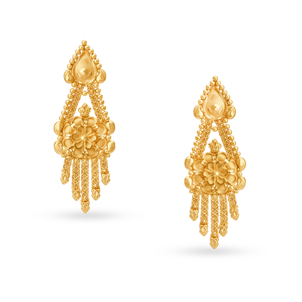 Multi Pattern Gold Kolkata Work Necklace Set