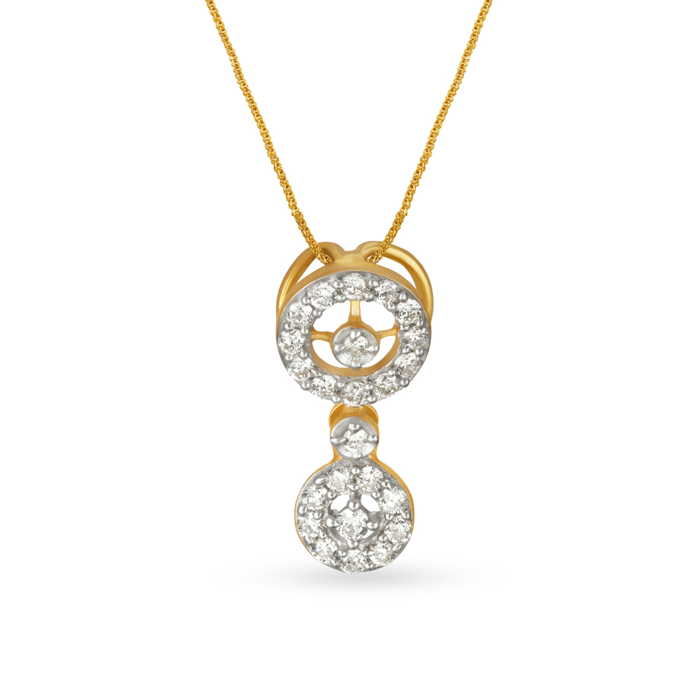 Vivacious 18 Karat Yellow Gold And Diamond Circular Pendant Vivacious 18 Karat Yellow Gold And Diamond Circular Pendant