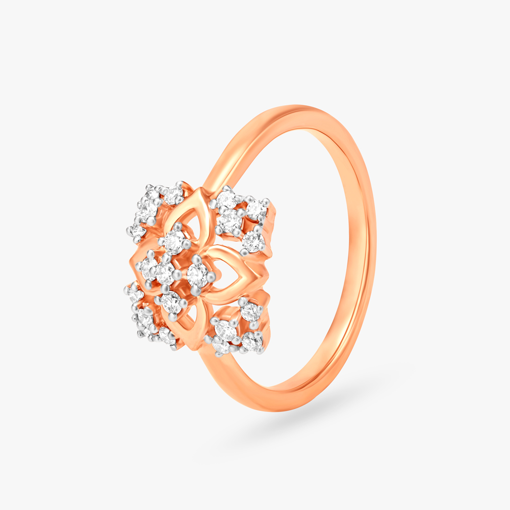 Stately Floral Diamond Ring