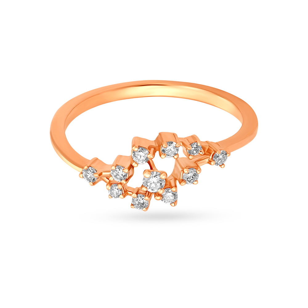 Crossover Diamond Finger Ring