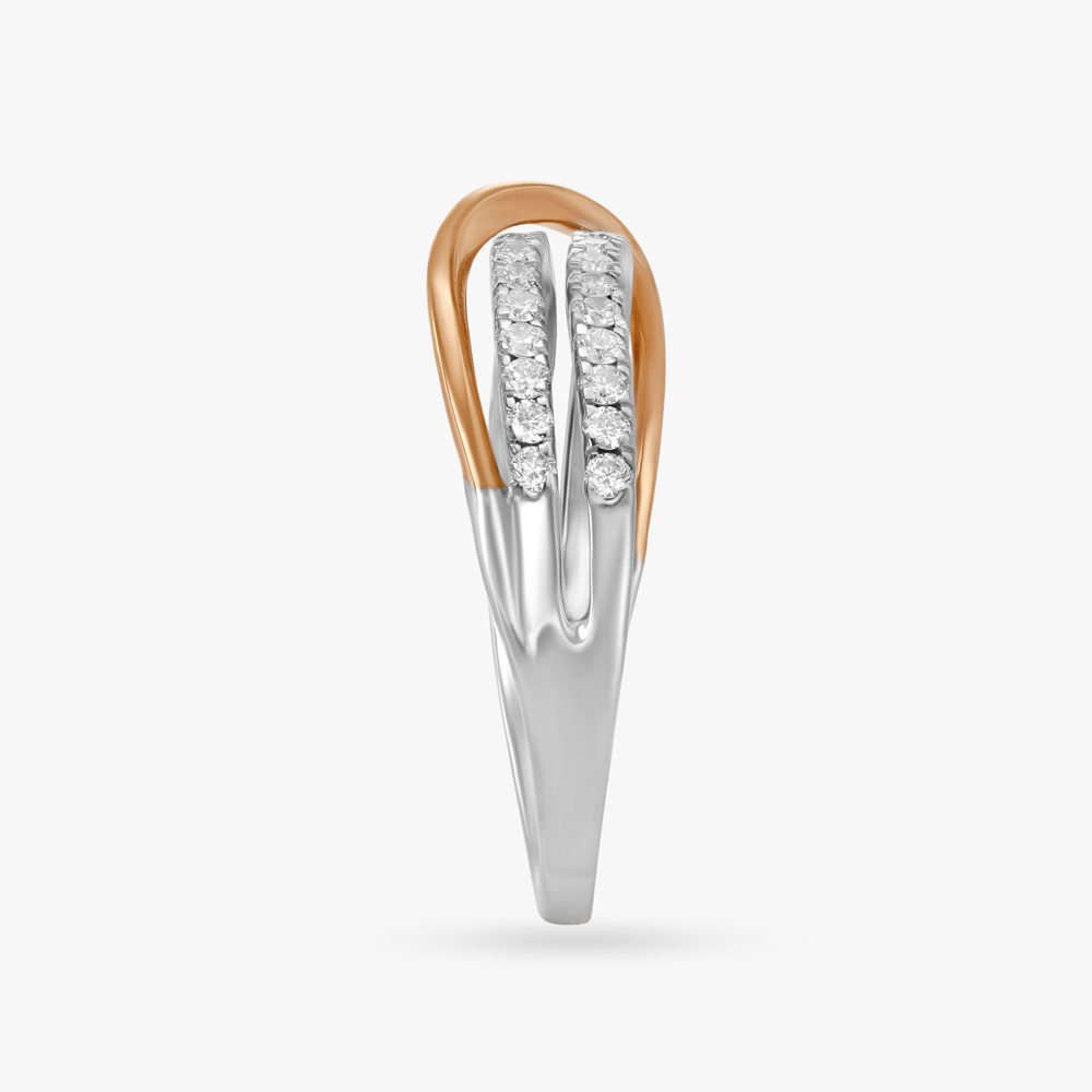 Bold Crossover Diamond Ring