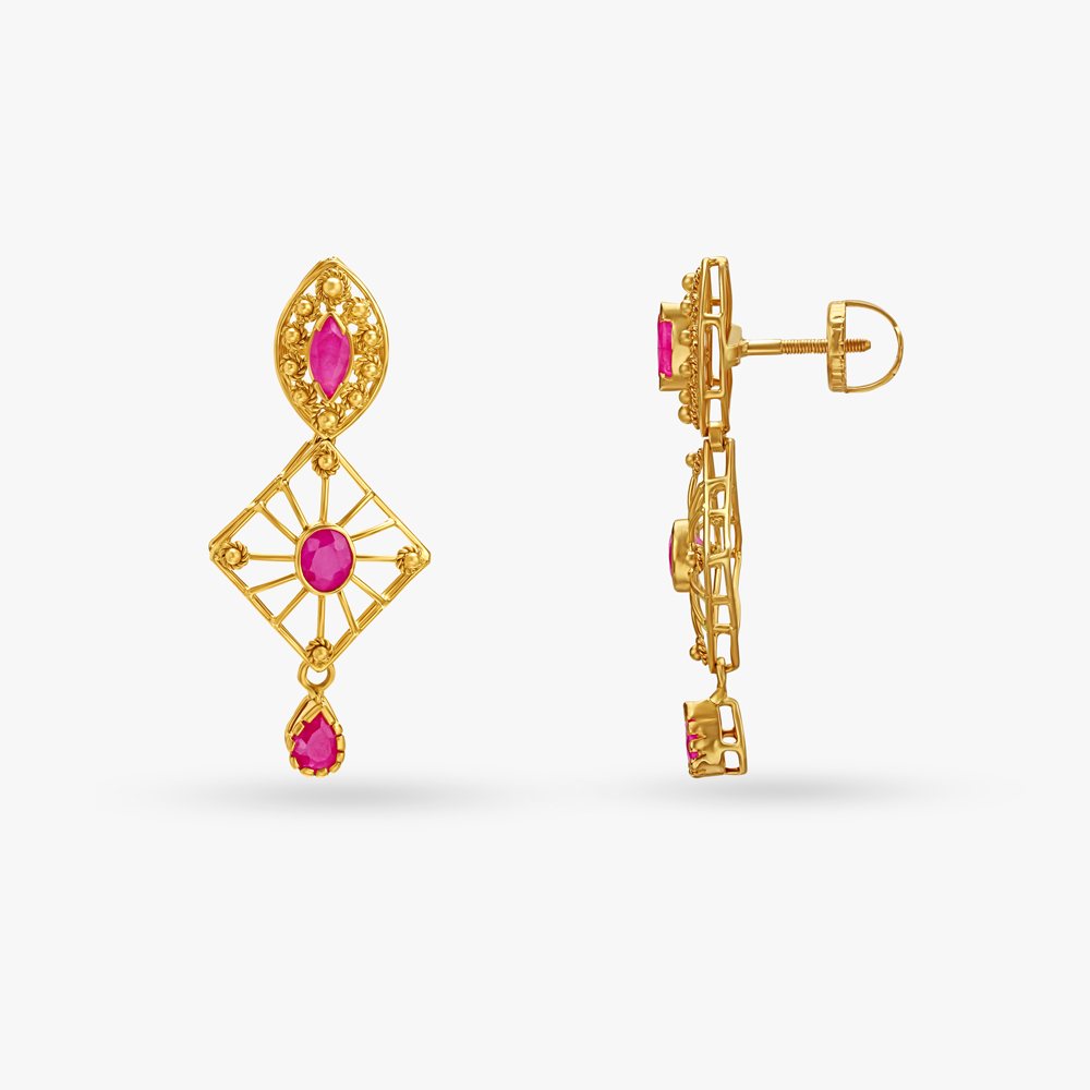 Exquisite Ruby Drop Earrings