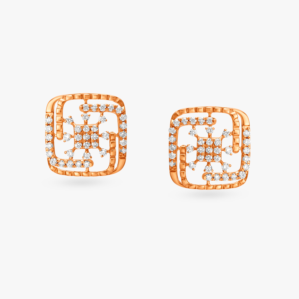 Glam Simple Diamond Stud Earrings
