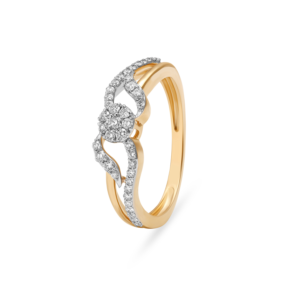 Heavenly Crossover Diamond Finger Ring