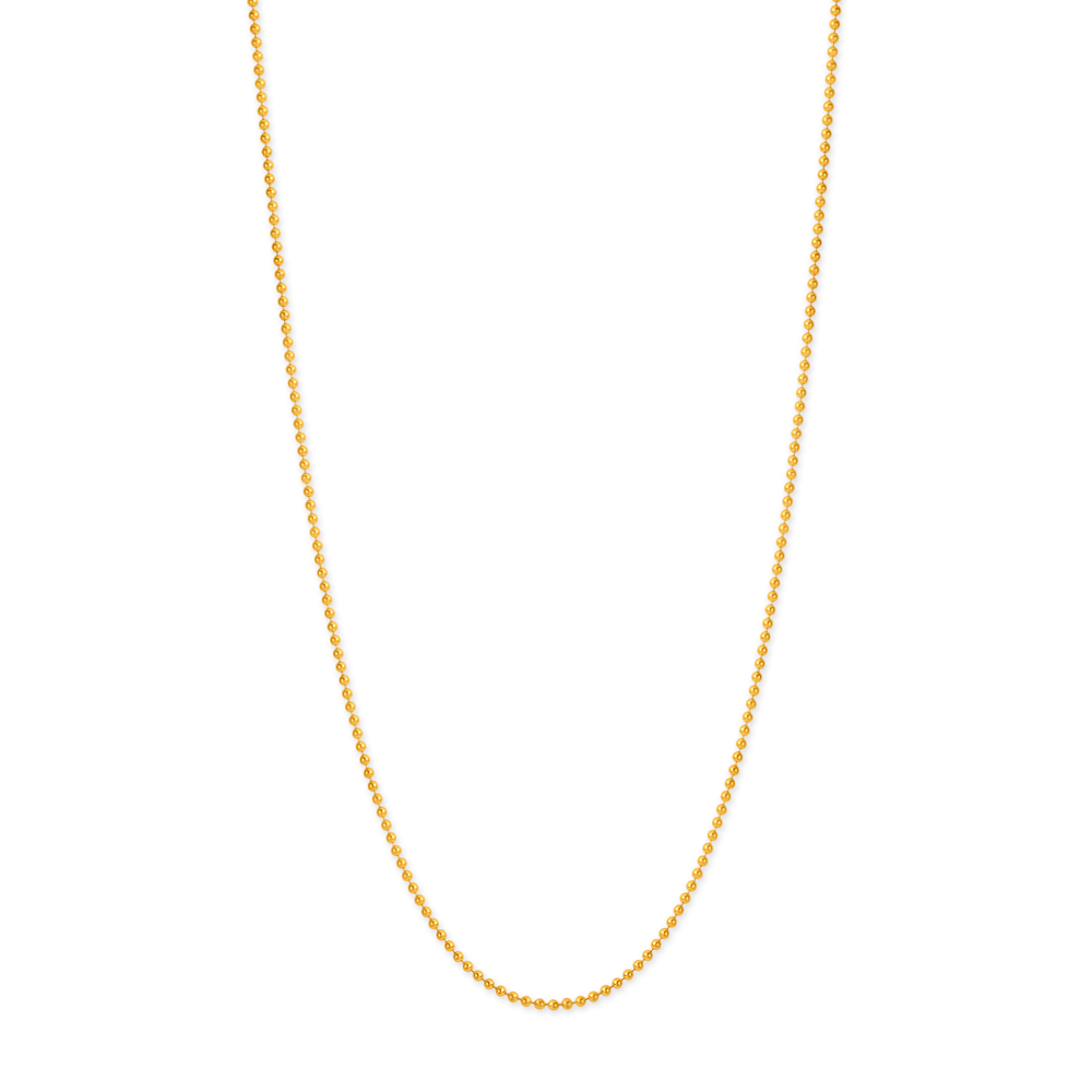 18KT Yellow Gold Dainty Beaded Gold Chain