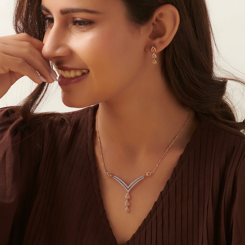 Delicate Diamond Necklace Set