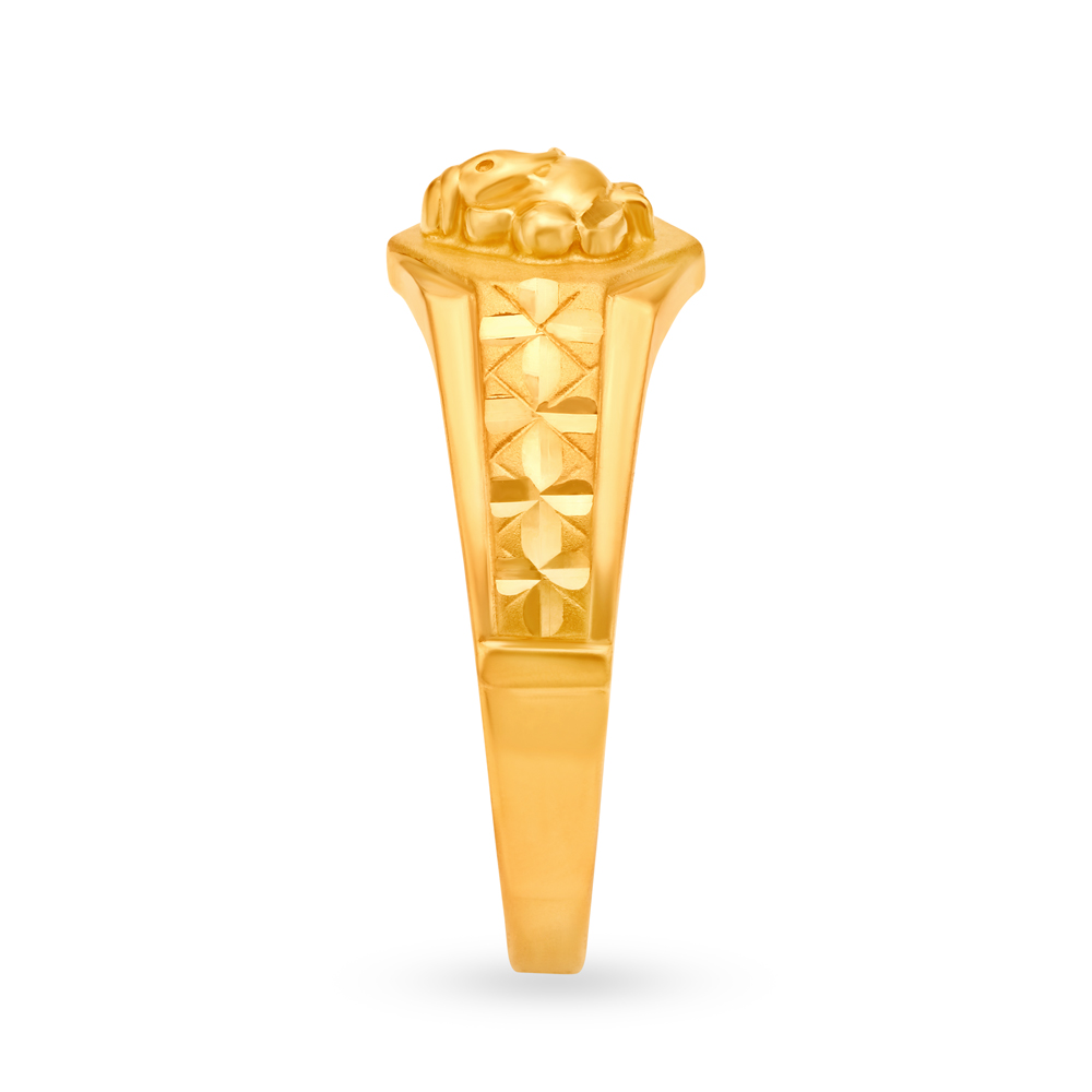 Spiritual 22 Karat Yellow Gold Lord Ganesha Ring