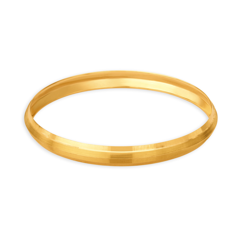 Ageless Yellow Gold Ridged Bangle
