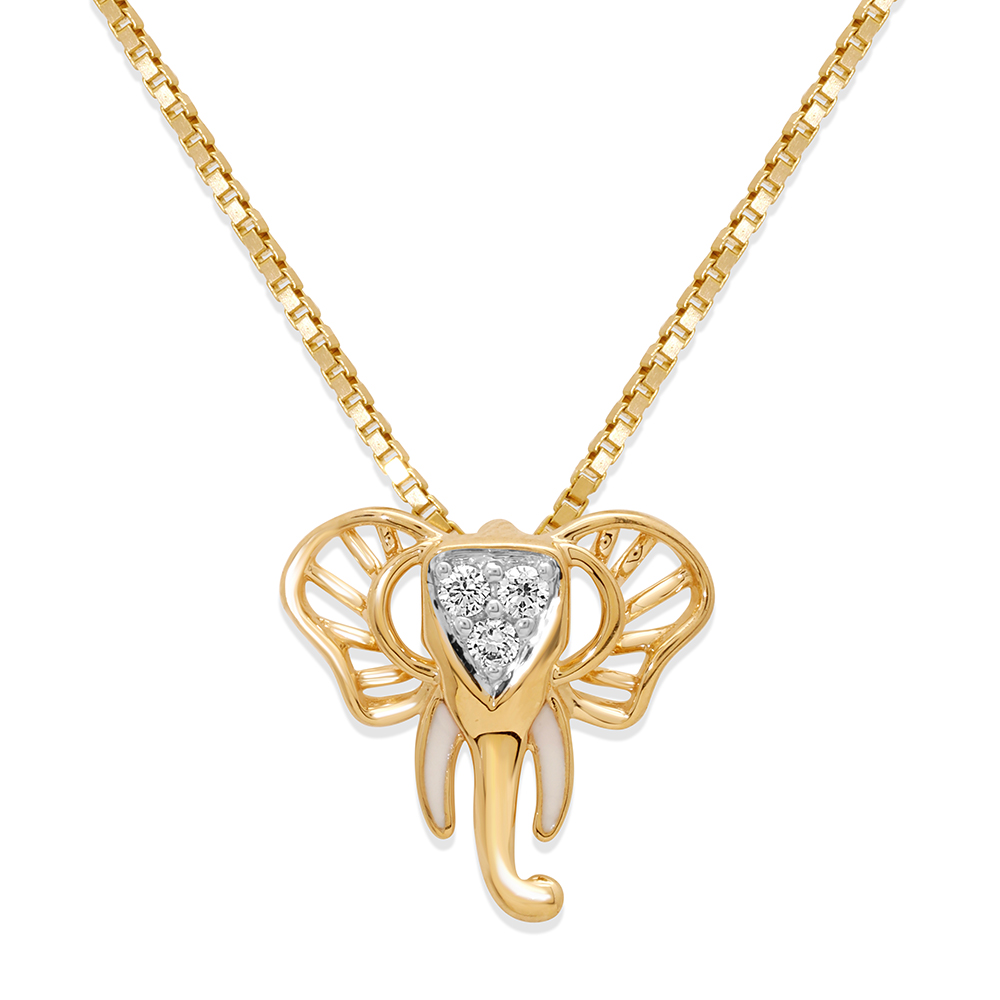 14KT Yellow Gold Lucky Trunk Diamond Pendant