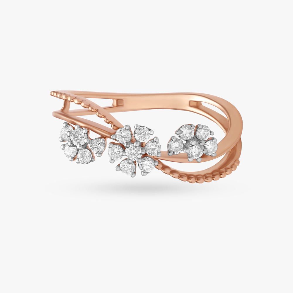 Contemporary Crossover Diamond Ring