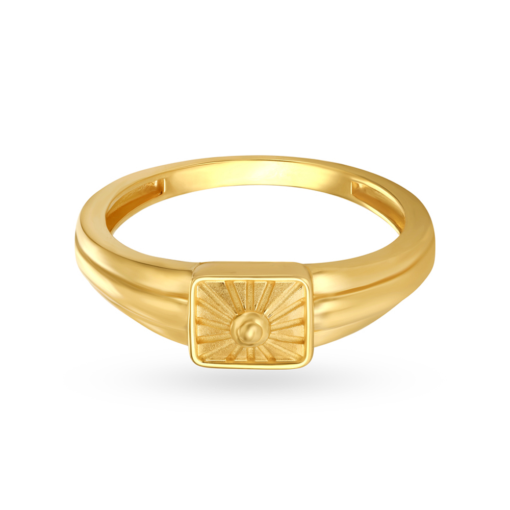 Modern Square Cut Gold Ring