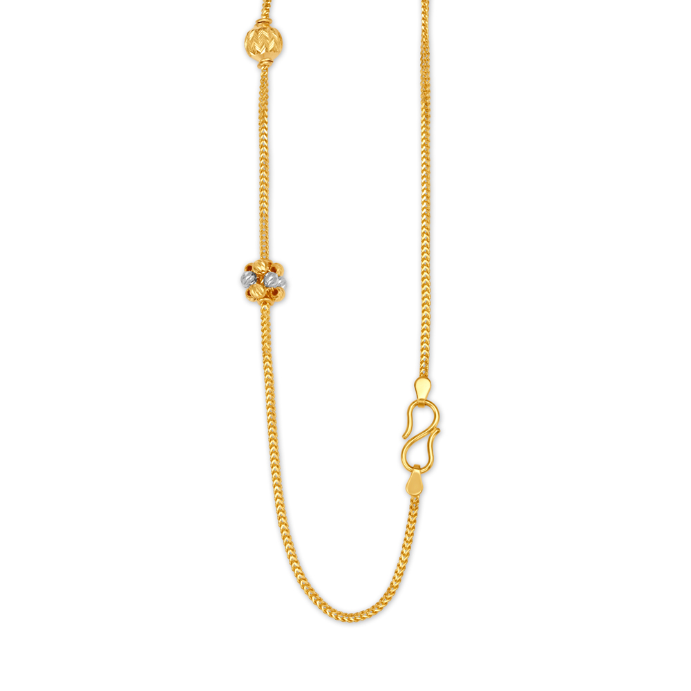 Teardrop Motif Knot Style Hand Made Gold Chain