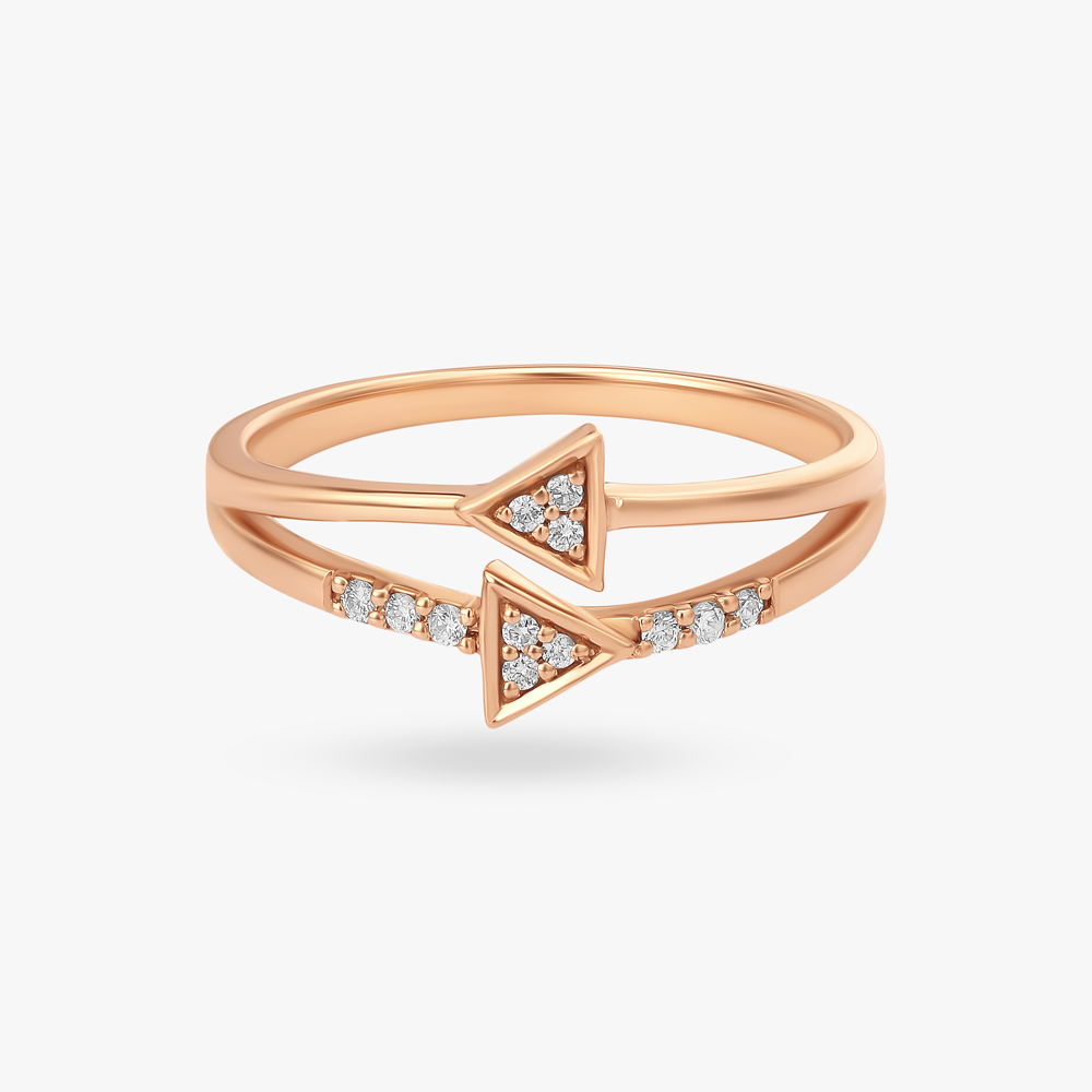 Dazzling Symmetry Split Shank Diamond Finger Ring