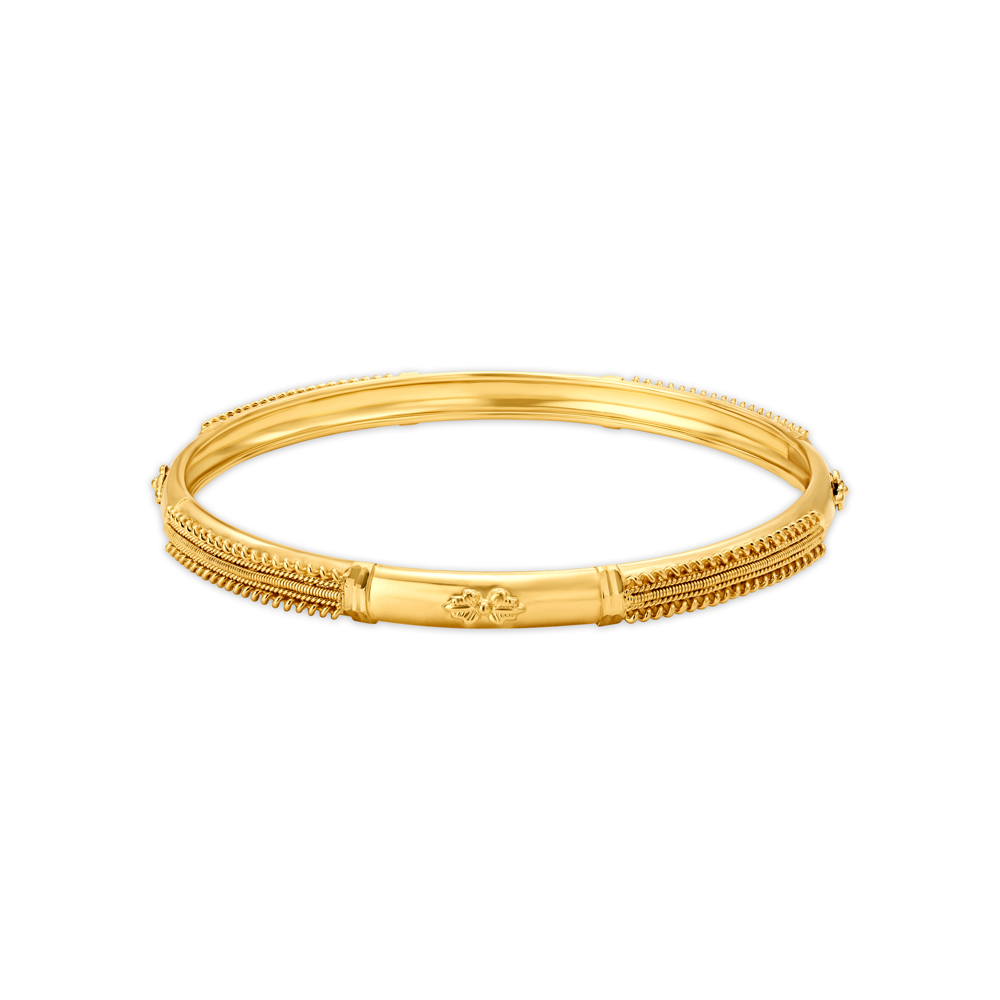 Elaborate Carved Gold Bangle