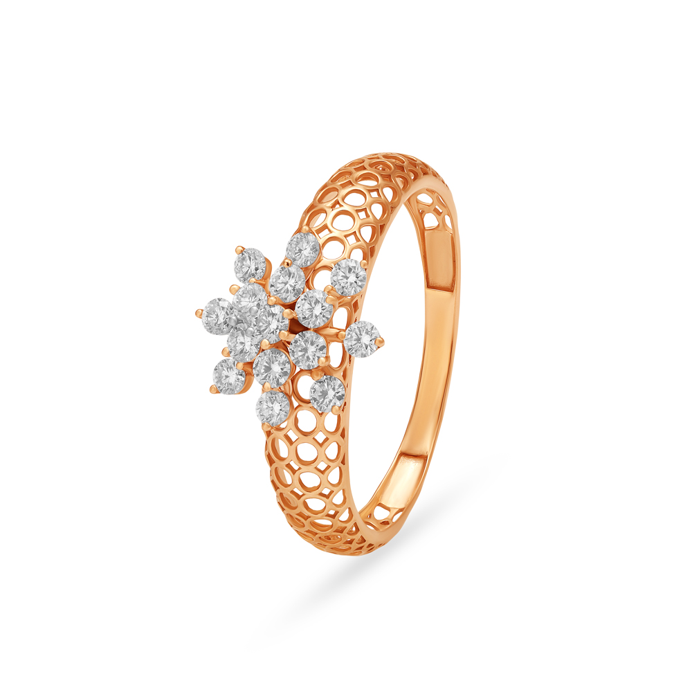 Bedazzled Rose Gold Finger Ring