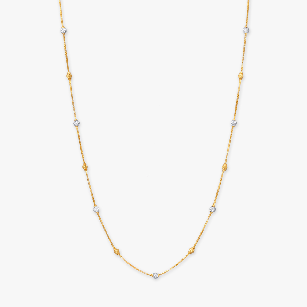 Delicate Beaded Gold Chain