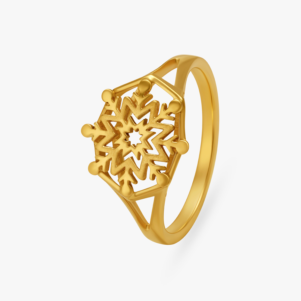 Golden Snowflake Ring