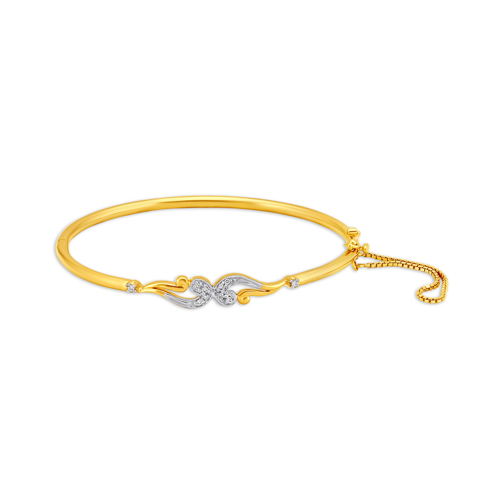 Contemporary Pattern Diamond Bangle