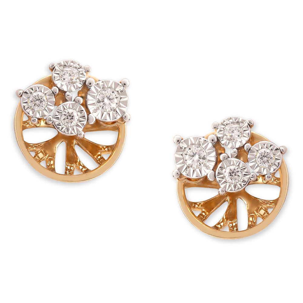 Vibrant Lotus Diamond Drop Earrings