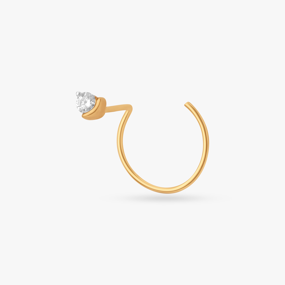 Round Diamond Nose Pin
