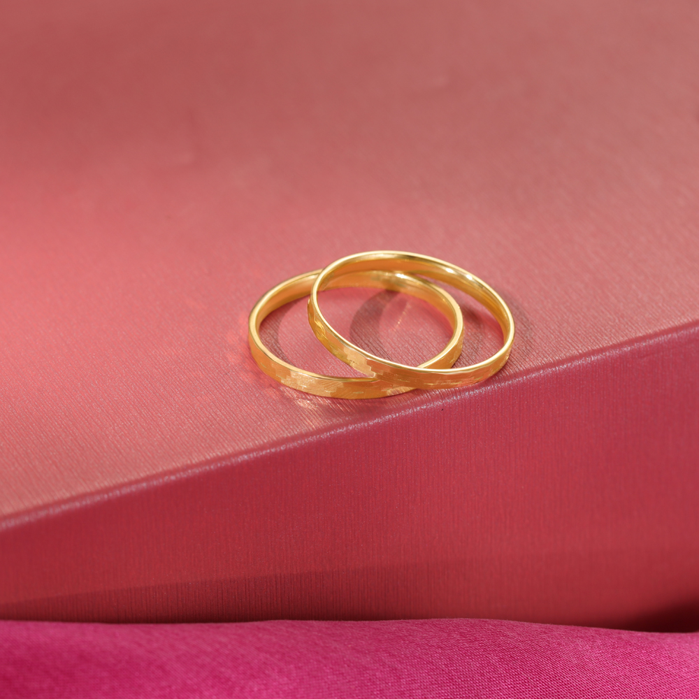 Timeless Unity Band 18KT Gold Couple Ring -Single Piece