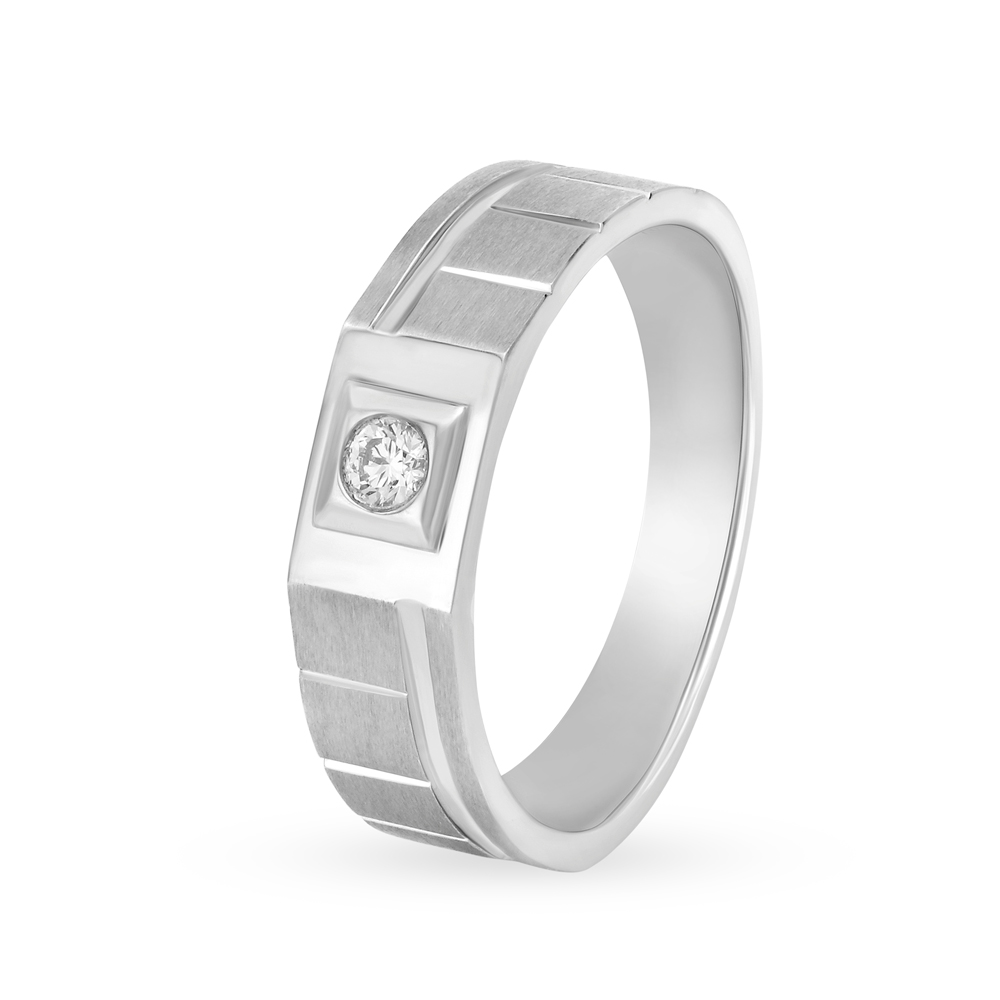 Understated 950 Pure Platinum And Diamond Finger Ring
