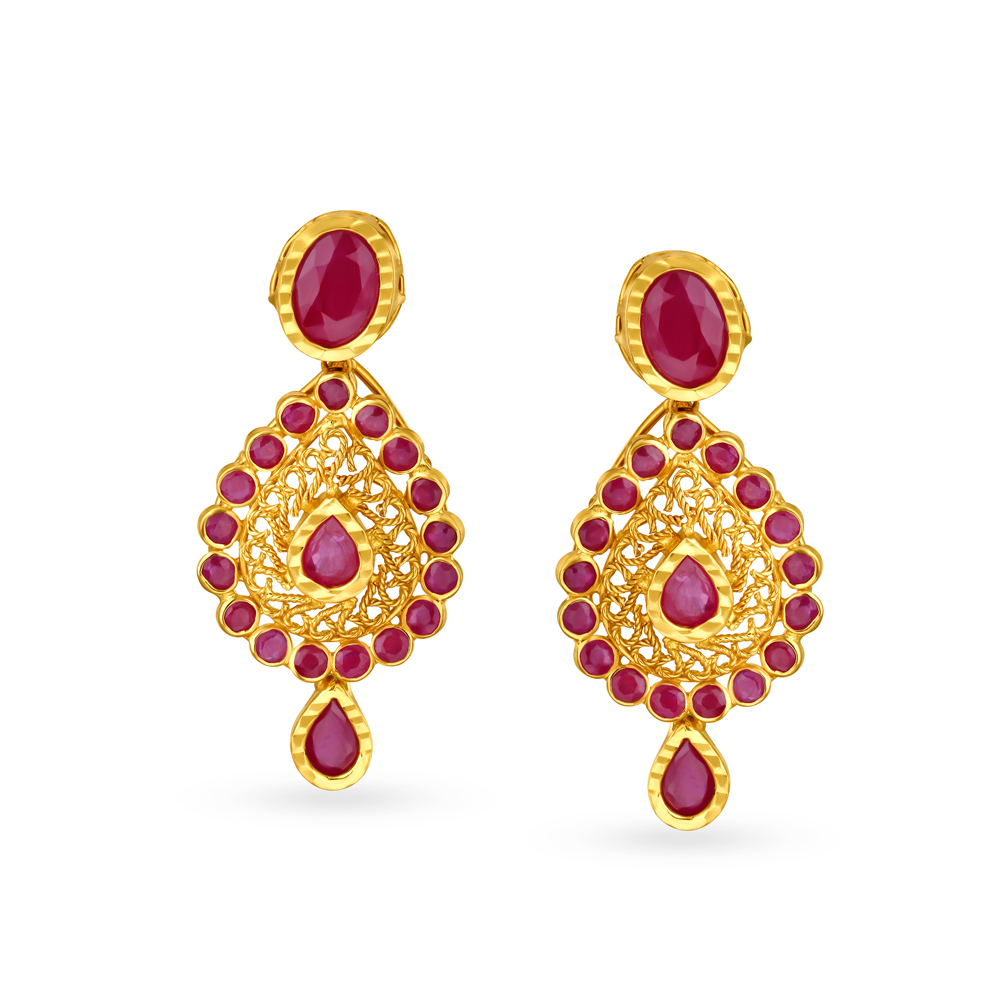 Ethereal Ruby Drop Earrings