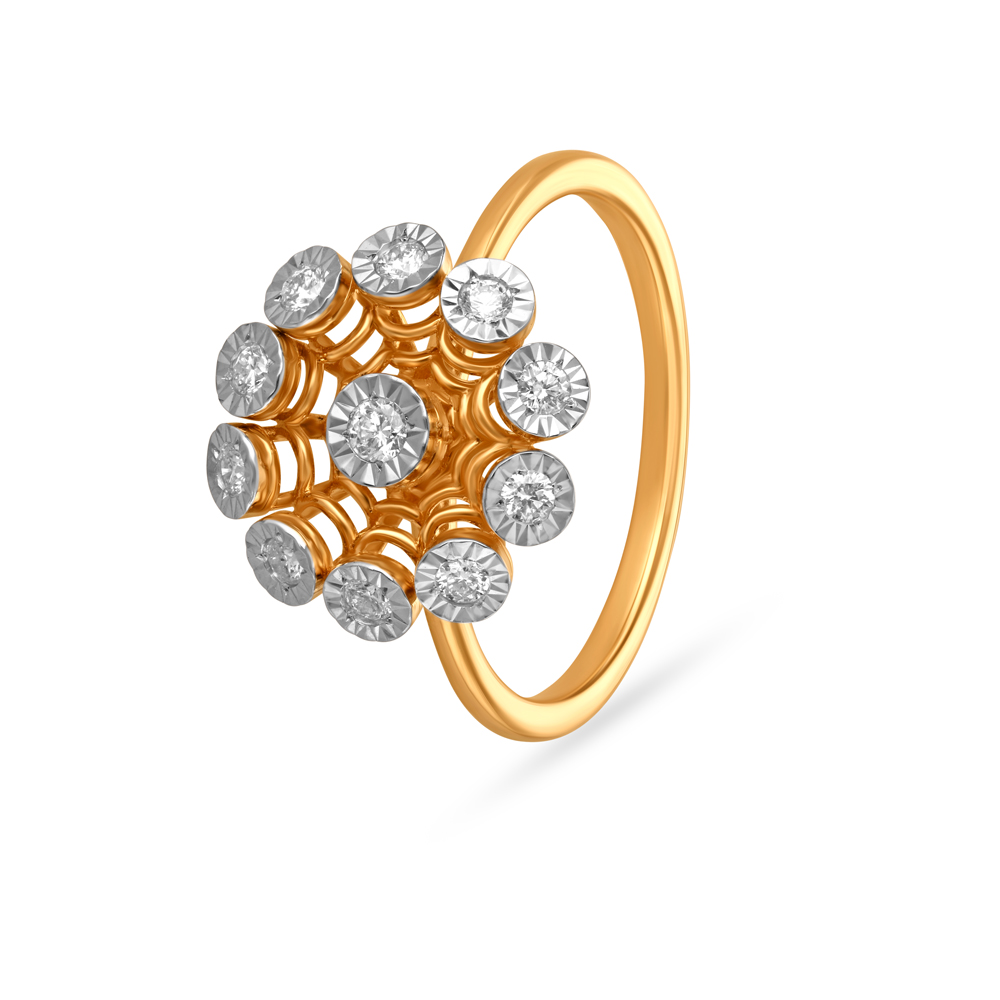 Floral Diamond Finger Ring