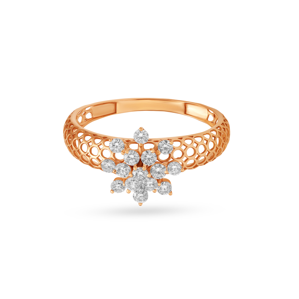 Bedazzled Rose Gold Finger Ring
