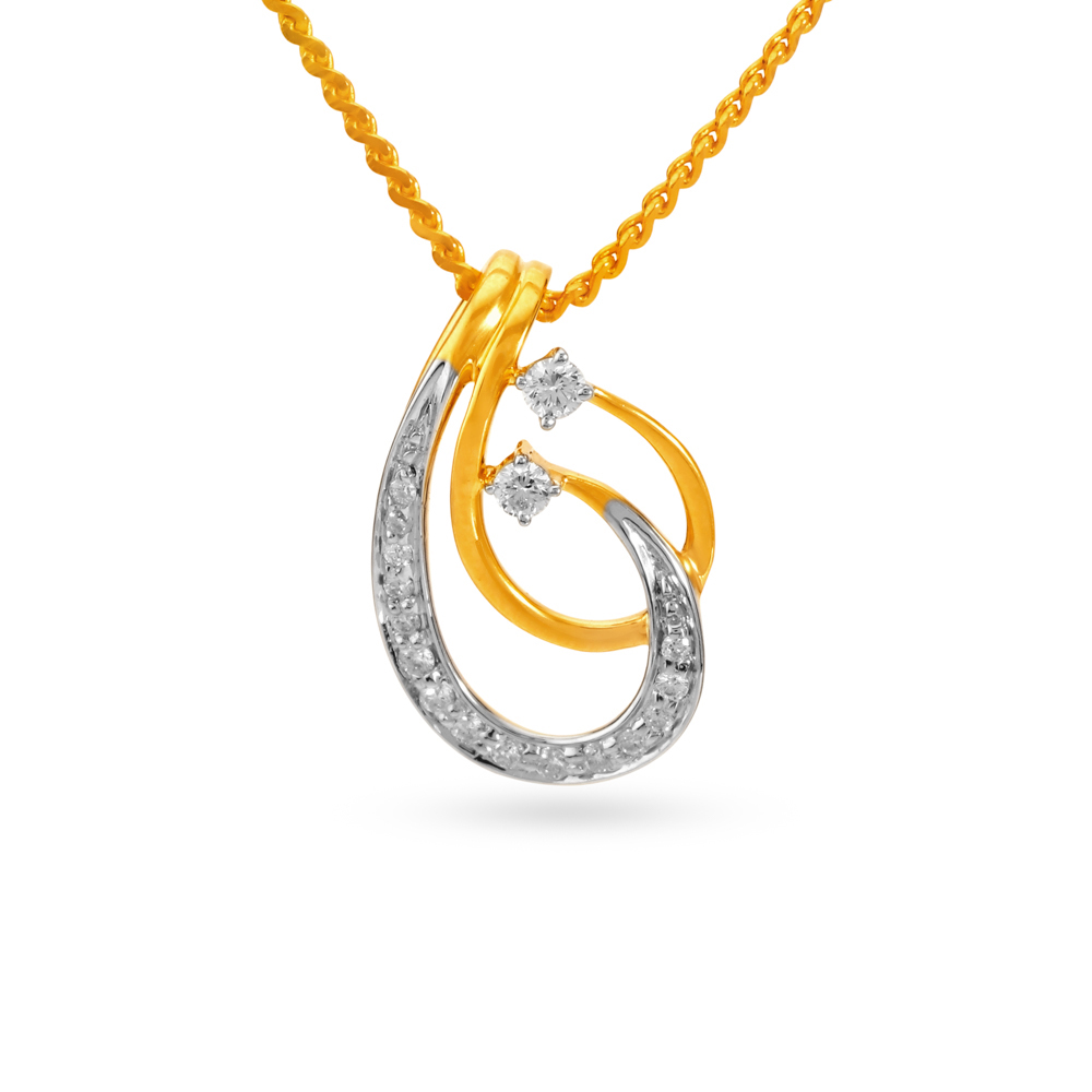 Double Loop Design Diamond Pendant