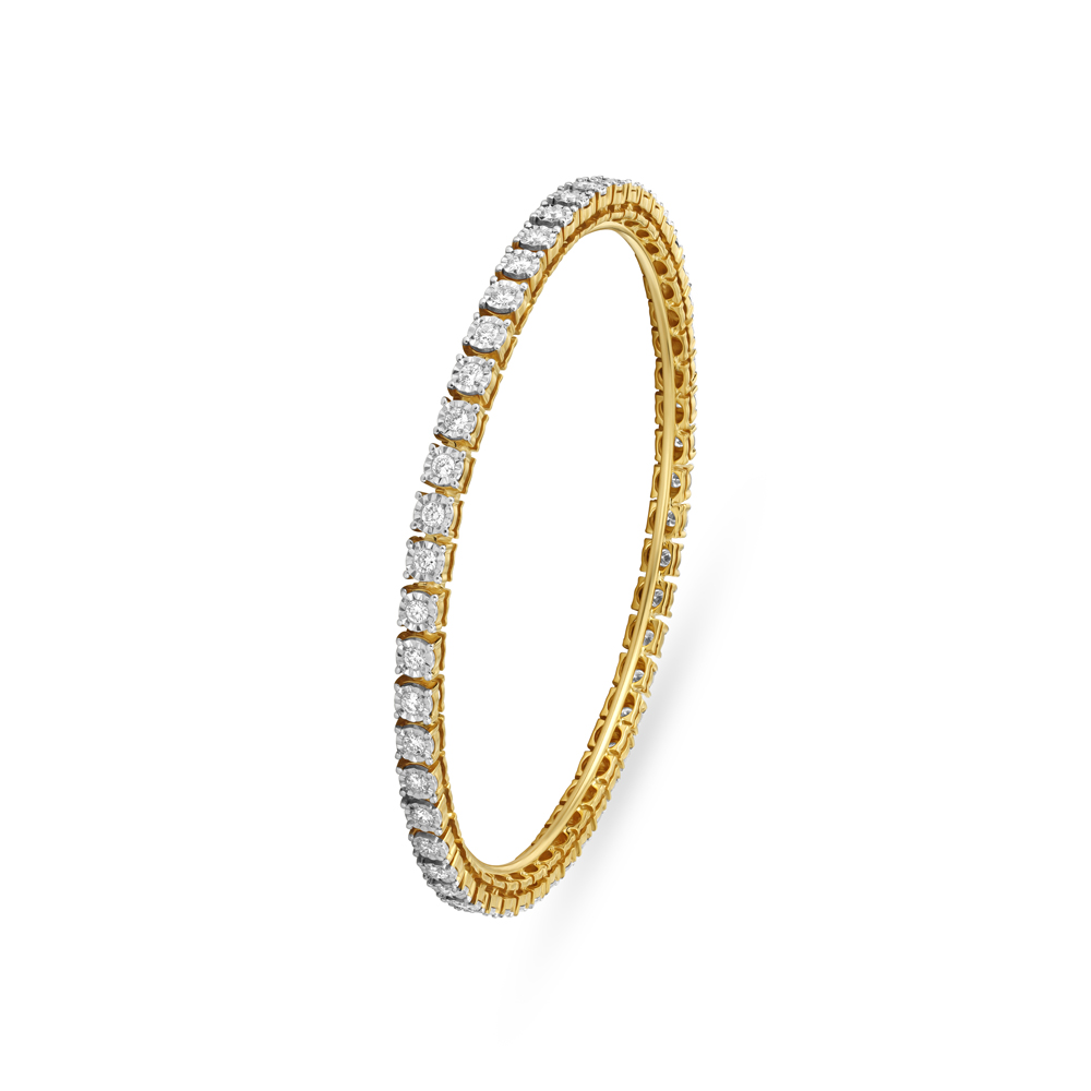 Alluring Gold and Diamond Bangle