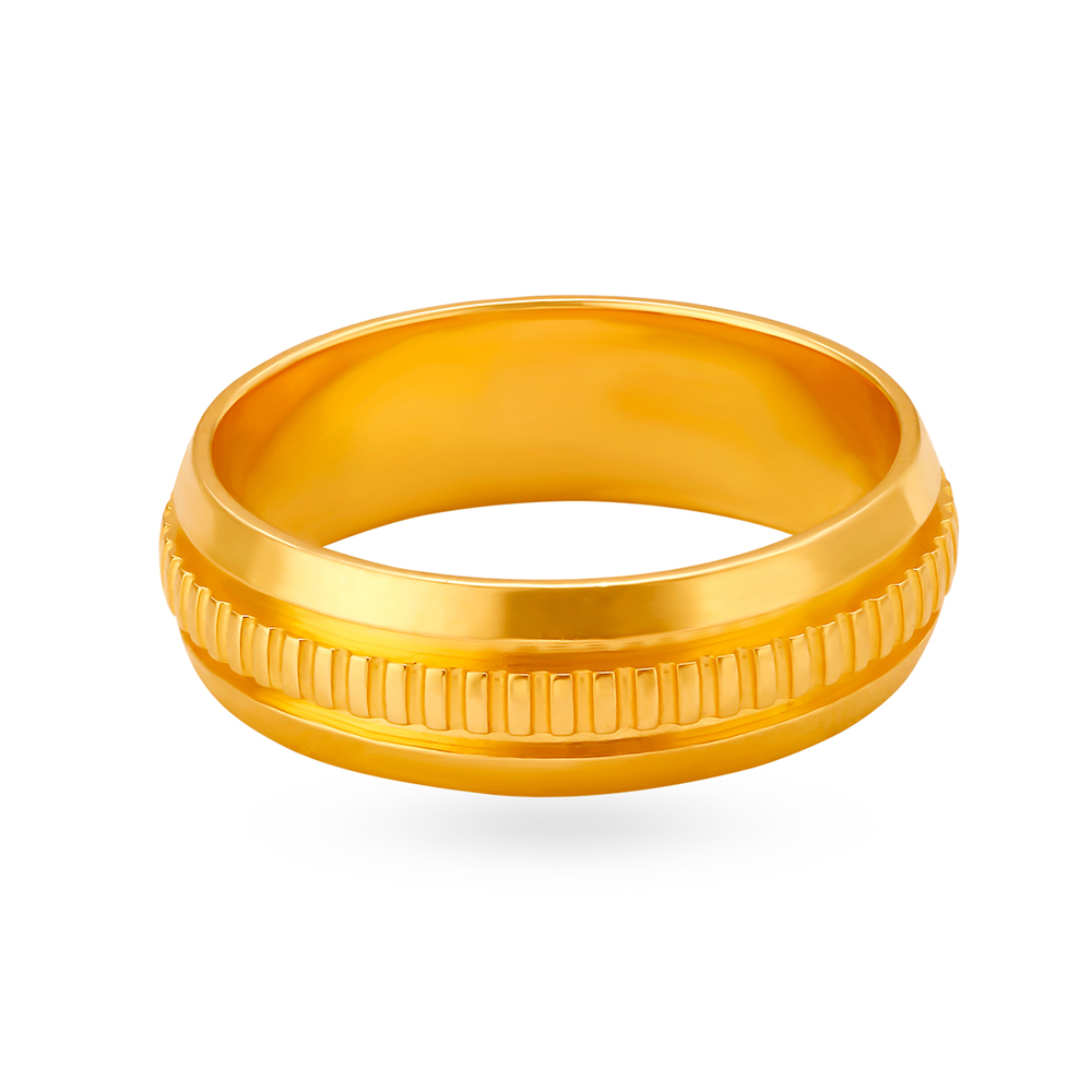 Mango Pattern Gold Finger Ring Band