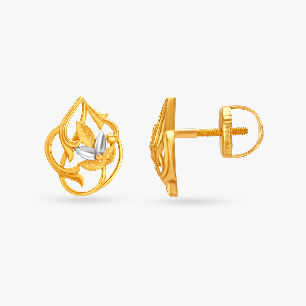 Charming Leafy Stud Earrings