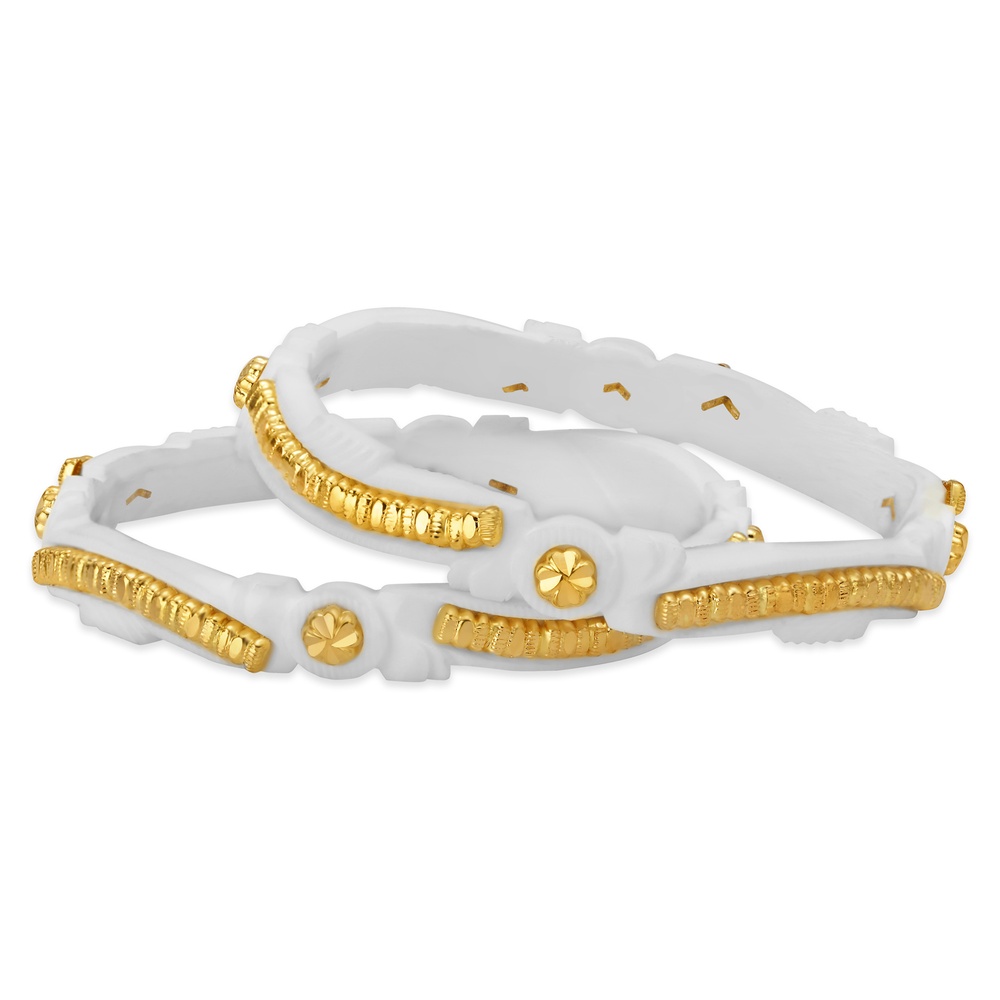 22 Karat Yellow Gold Shankha Bangle Set of 2