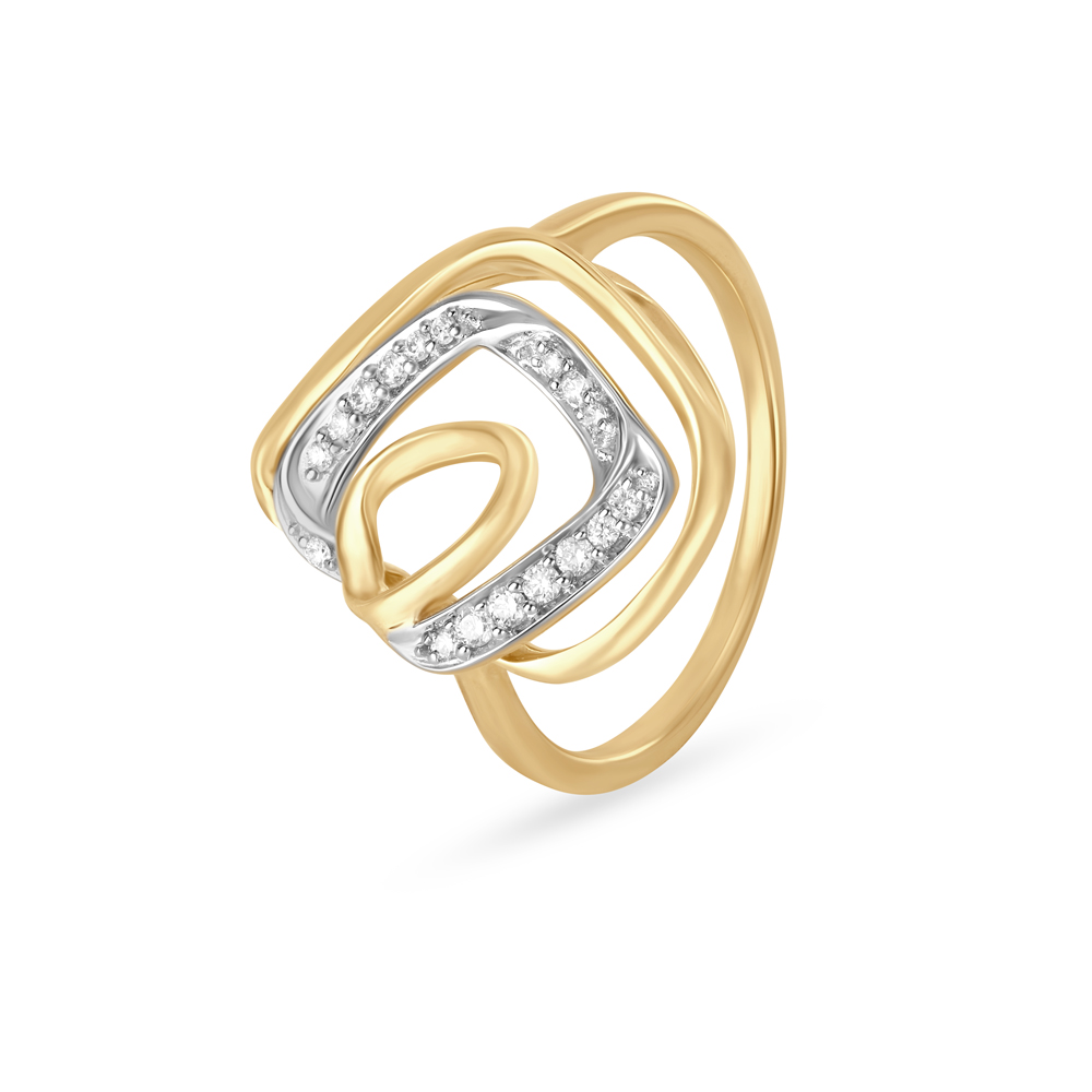 14KT Yellow Gold Diamond Finger Ring