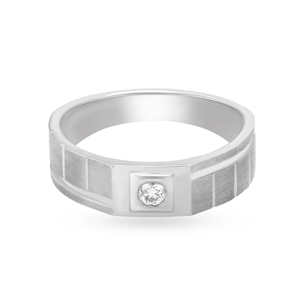 Understated 950 Pure Platinum And Diamond Finger Ring
