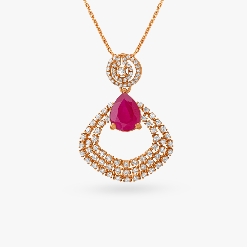 Regal Rose Gold and Diamond Pendant