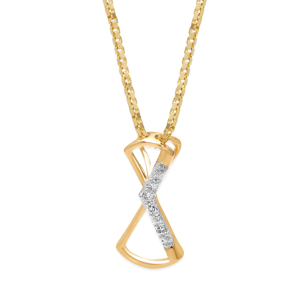 14KT Yellow Gold Glinting Abstract Diamond Pendant