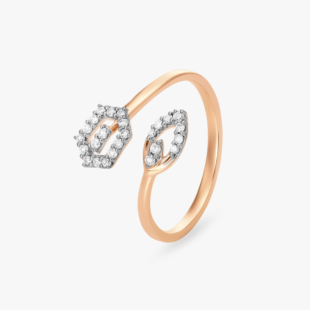 Enchanted Leaf Cascade Diamond Finger Ring