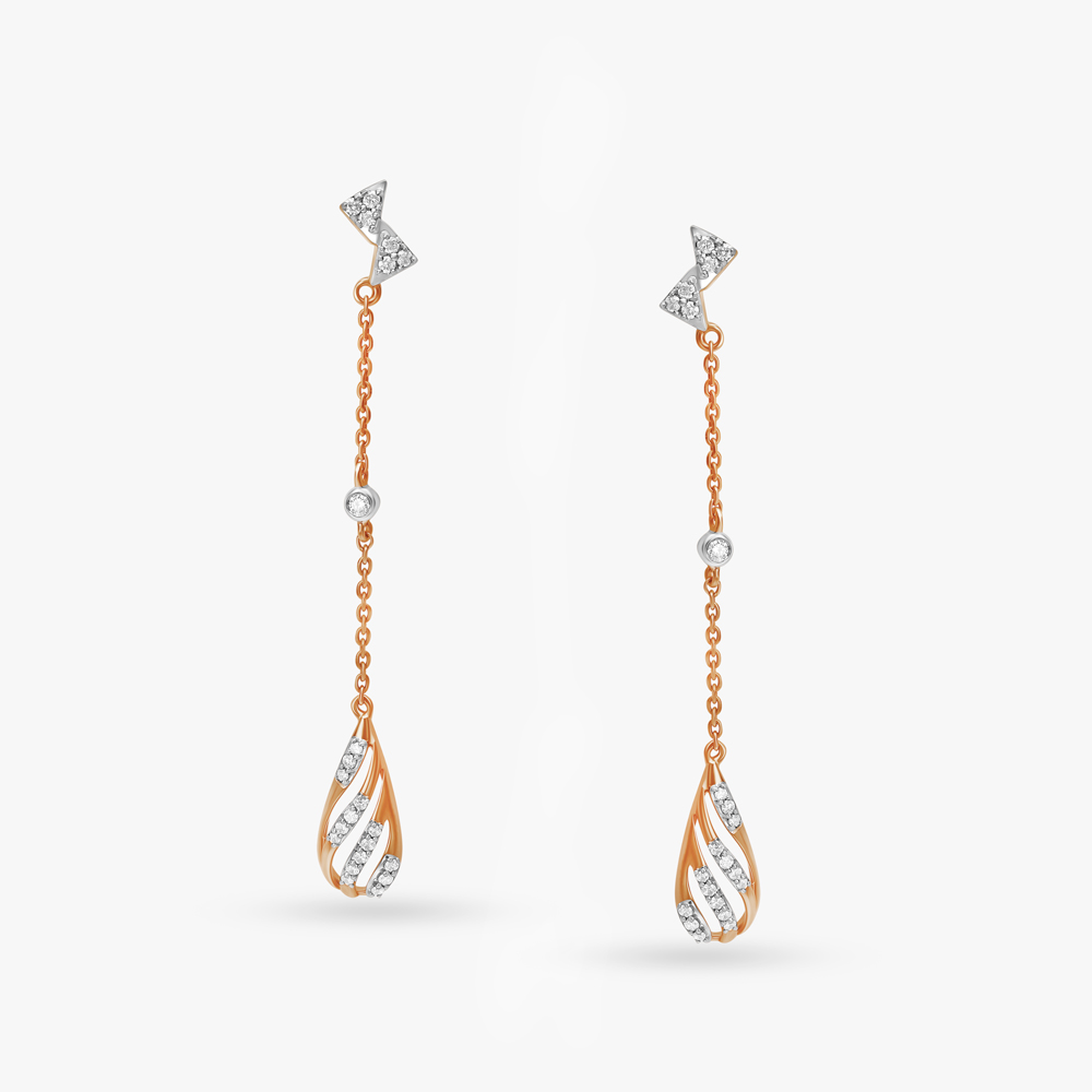 Classic Teardrop Diamond Drop Earrings