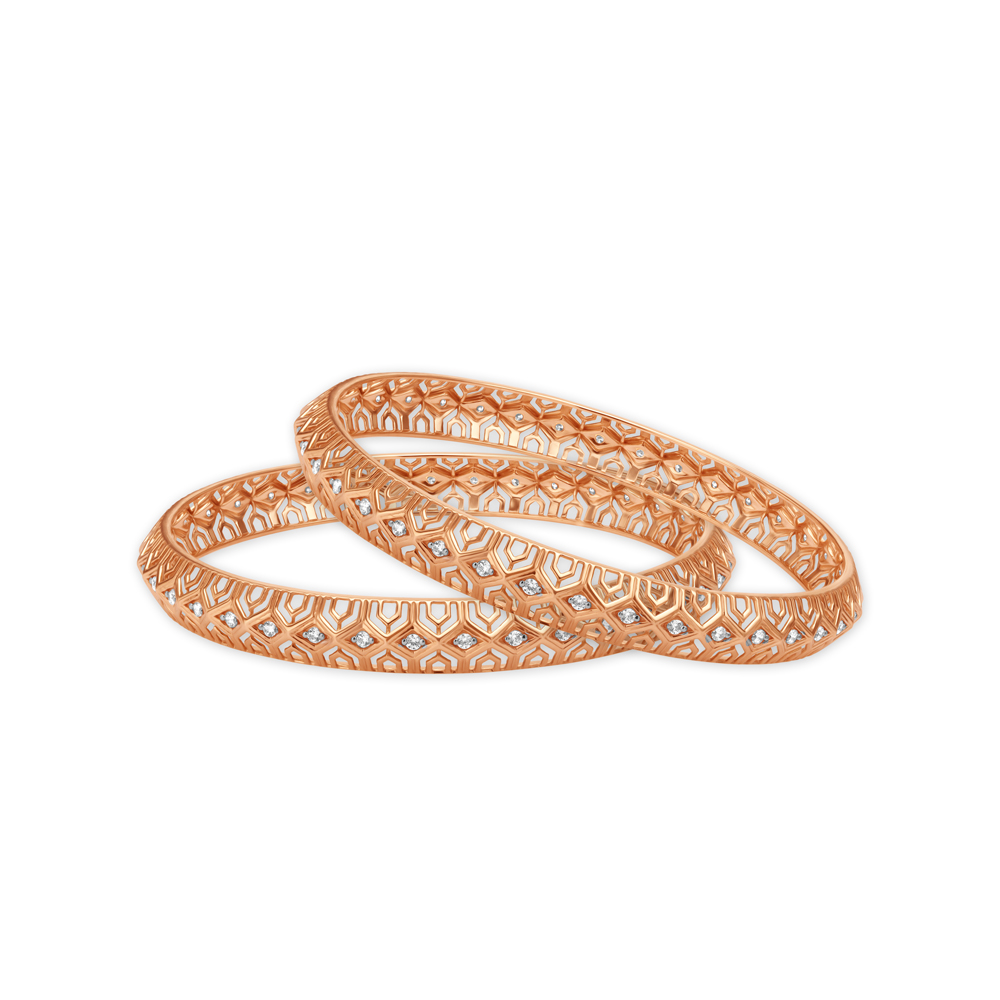 Contemporary Casting Bangle with Cubic zirconia