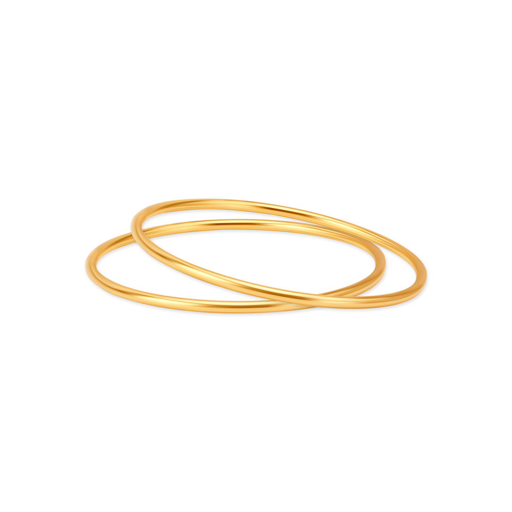 22KT Yellow Gold Gleaming Slender Bangles