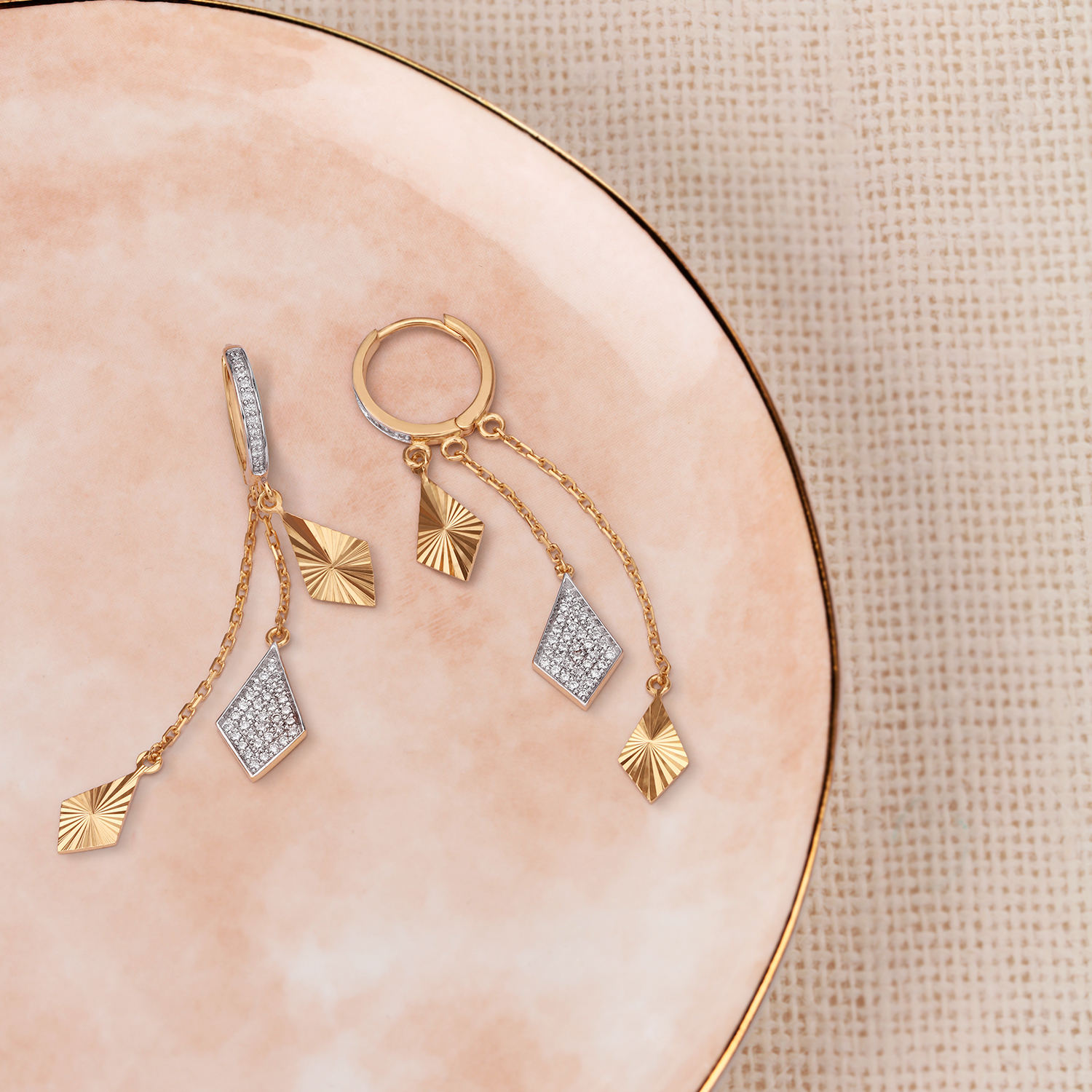 Twinkling Subtle Diamond Drop Earrings