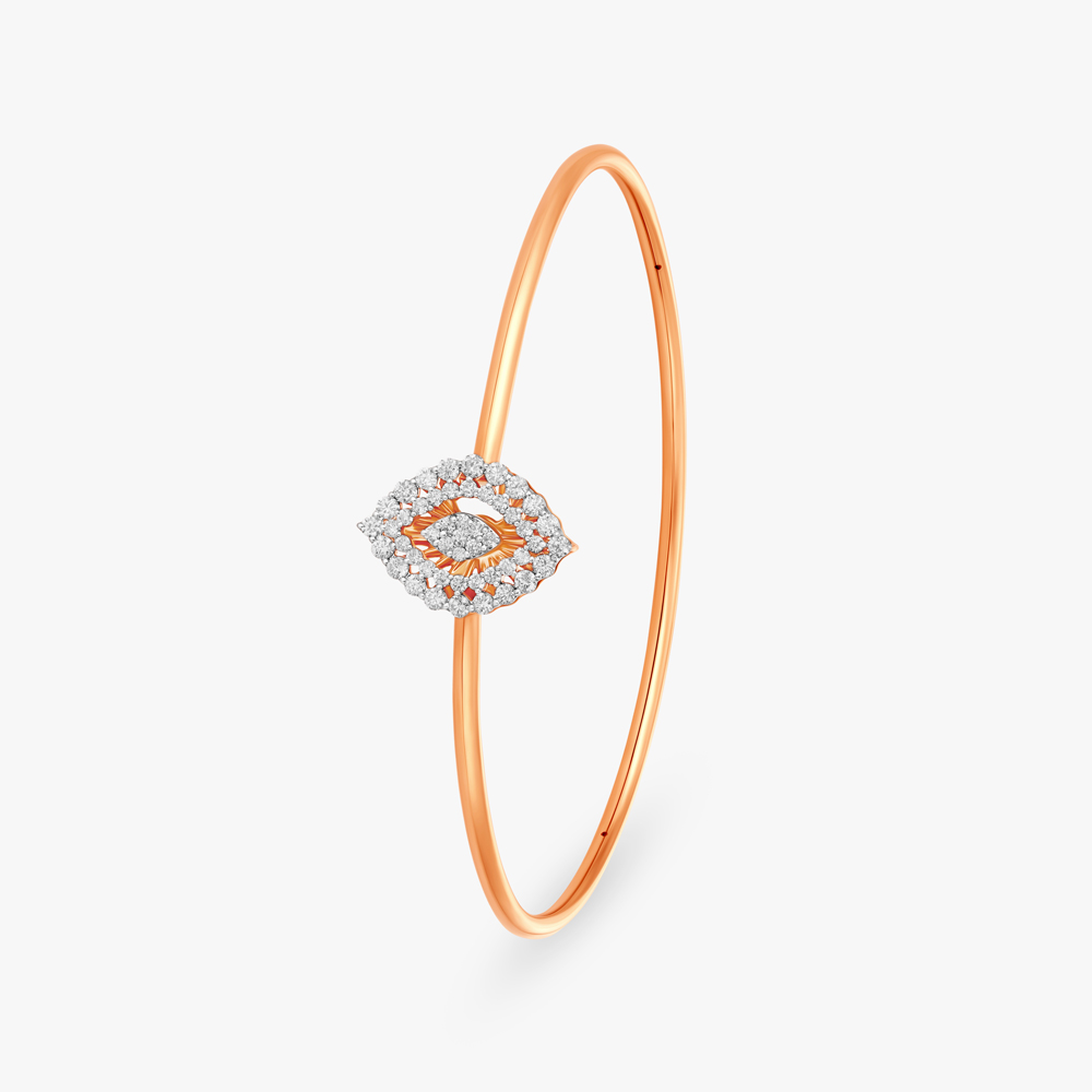Oval Shaped Fancy Diamond Bangle